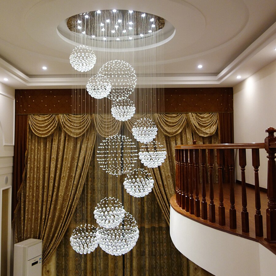Zen Luna Luxury Crystal High Ceiling Chandelier | Zen LEDS